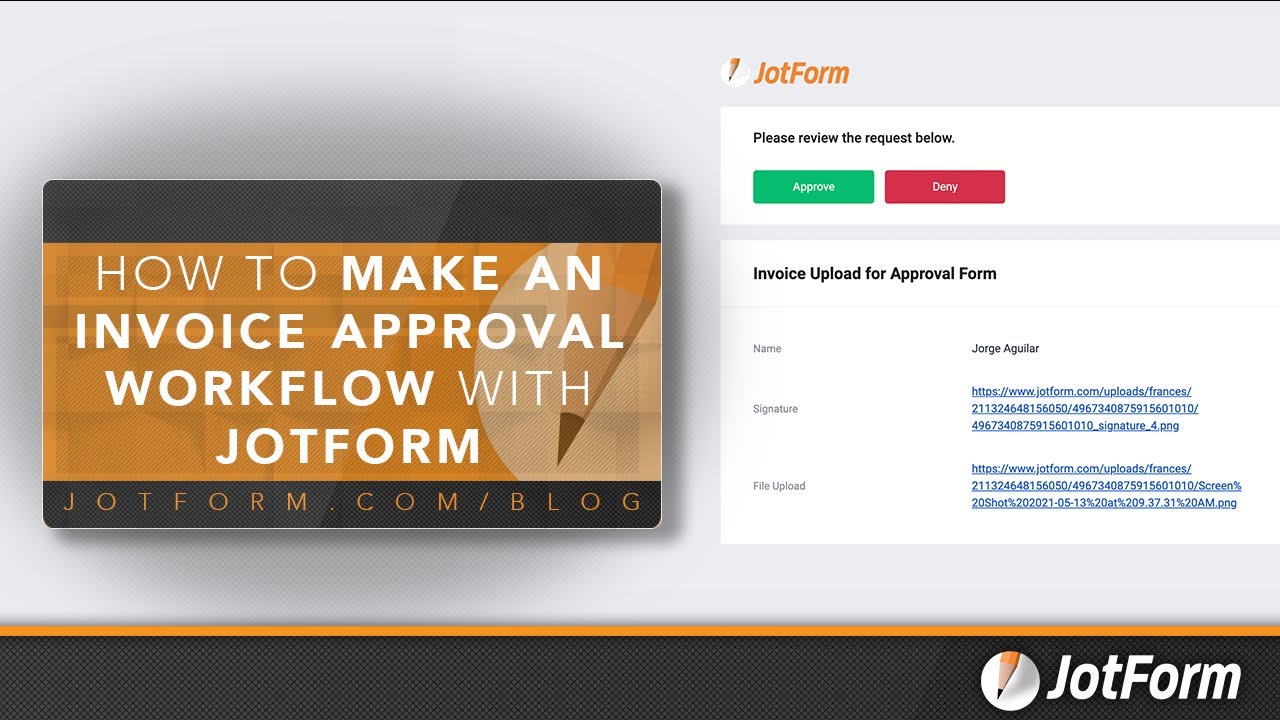 How to make an invoice approval workflow using Jotform - YouTube