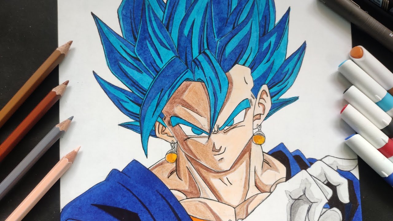 how to draw Goku blue step by step tutorial: #gokublue @artbygagan9484 ...
