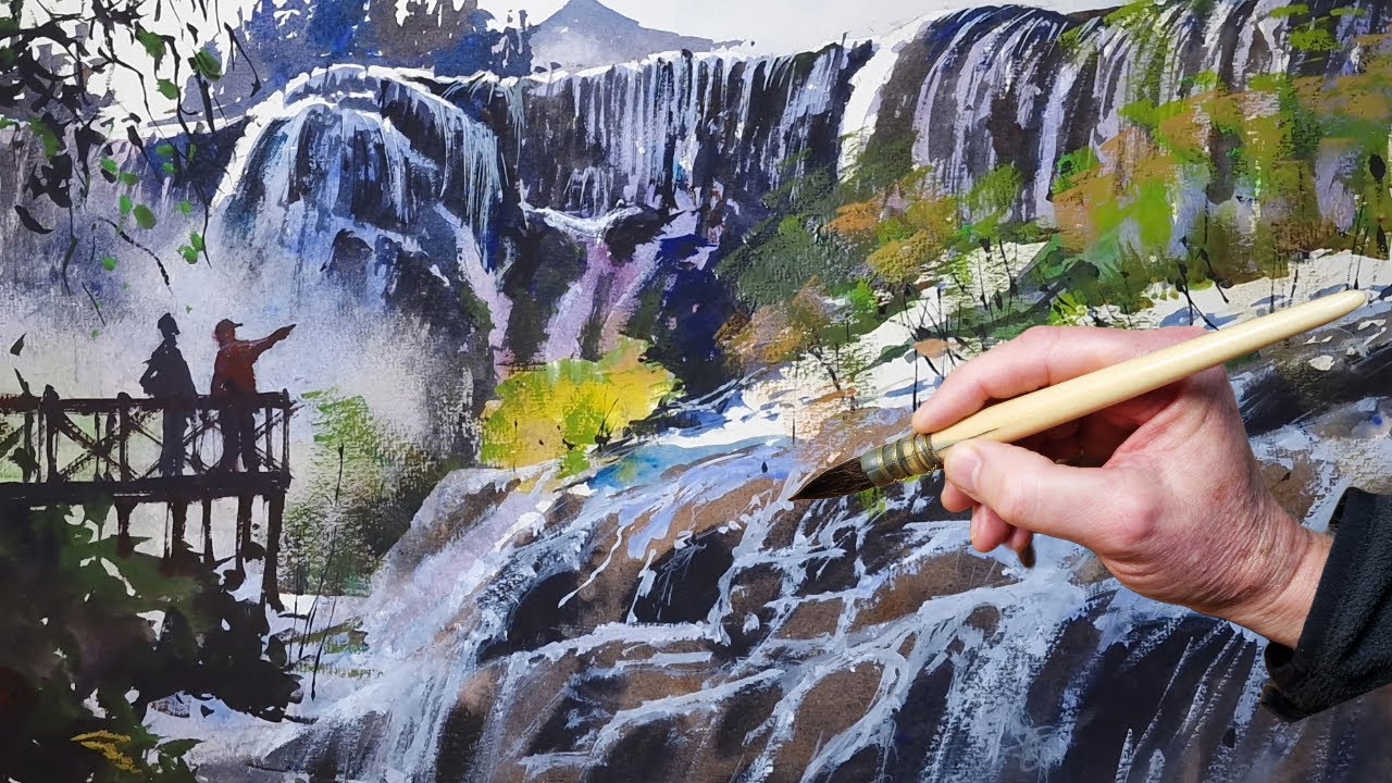 Advanced Watercolor Demo - Waterfalls @ Jiuzhaigou + 2 Must-Know ...