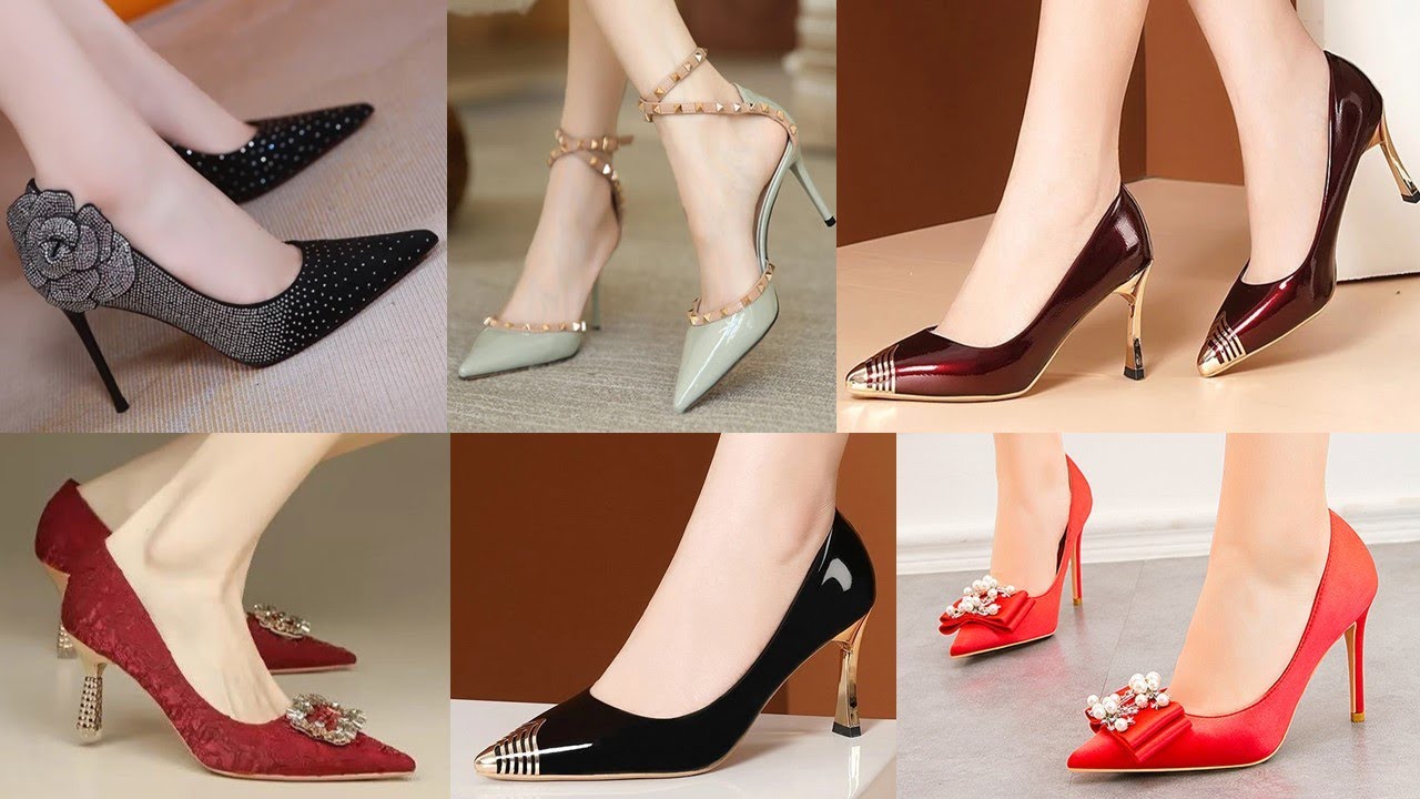 Office style new latest genuine leather high heels pumps| best ladies ...