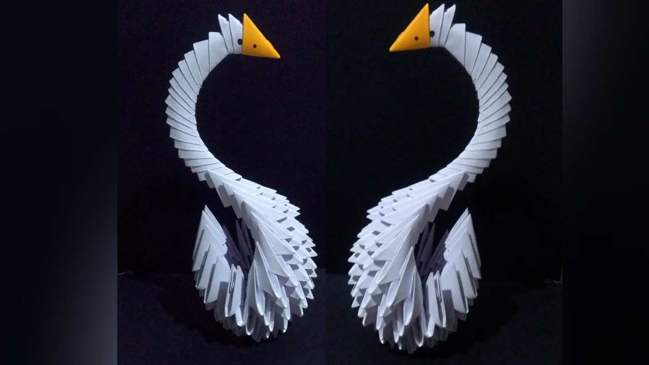 3D Origami Swan tutorial / DIY Paper Craft Swan / 3D Origami showpiece ...