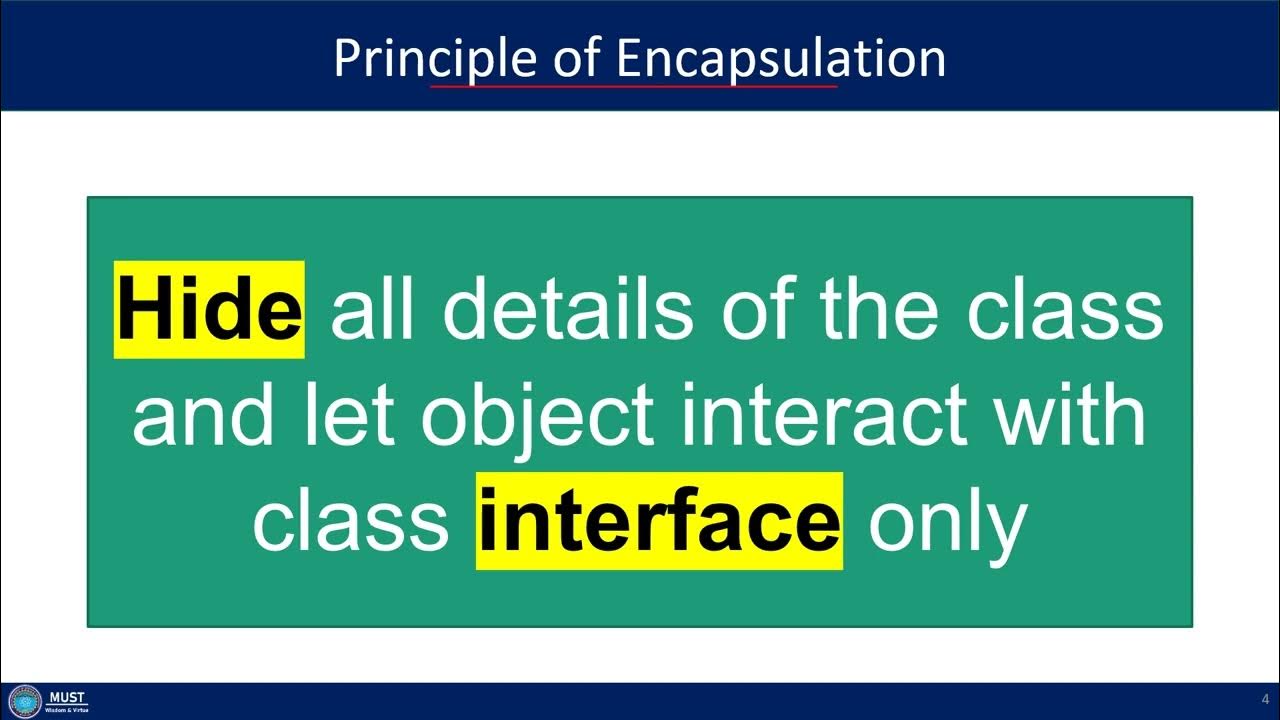 OOP Lecture 6-1:Introduction To Encapsulation - YouTube