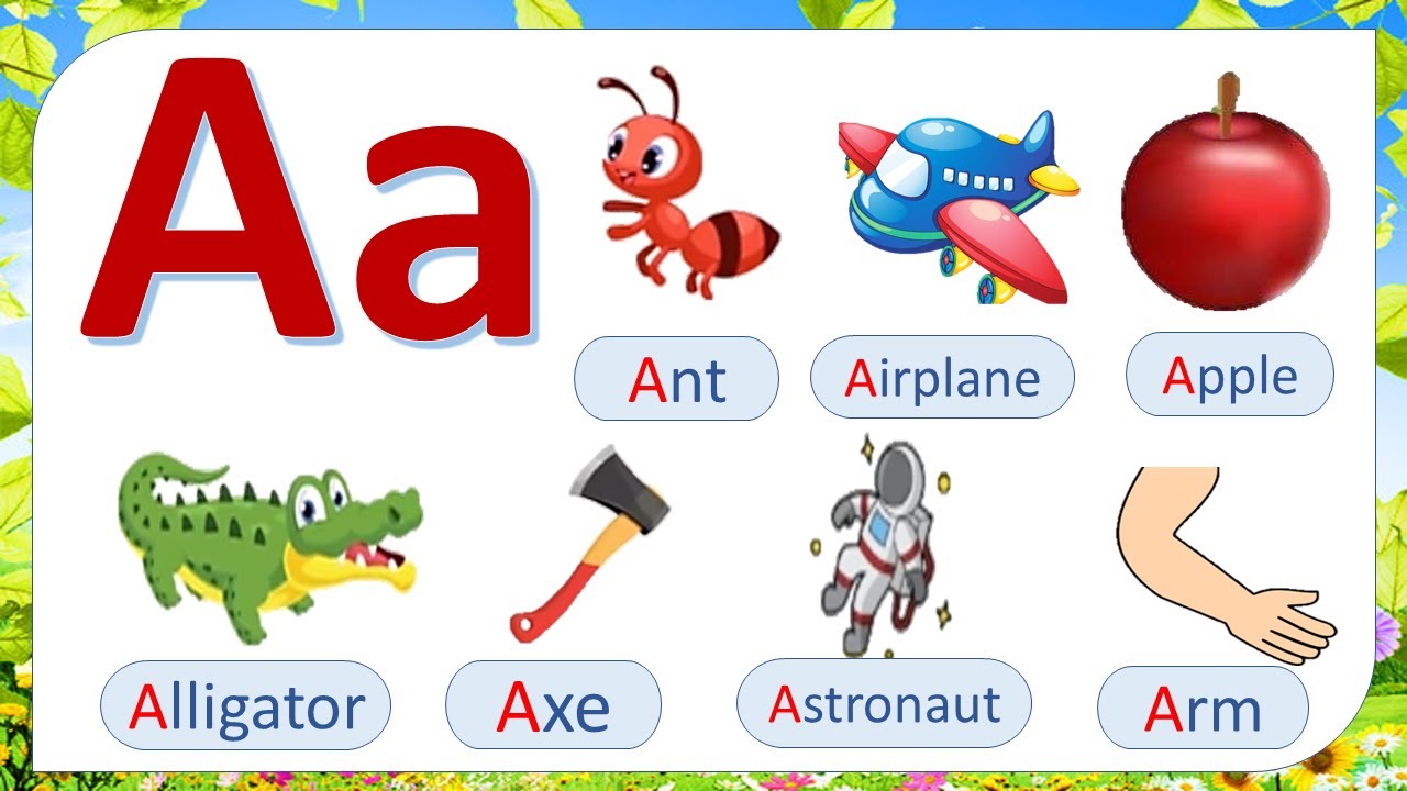 A FOR APPLE ||ABC Alphabet Video Chart - Learning The Letter Aa and ...