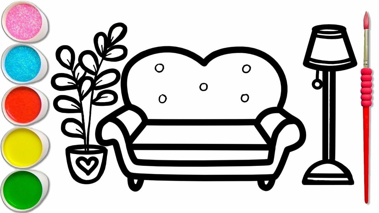 Sofa Drawing, Coloring, Painting For Kids and Toddlers _ Child Art ...