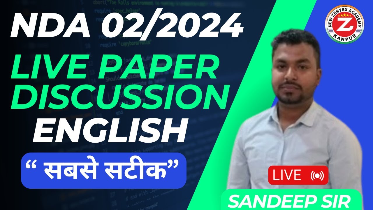 NDA-2, 2024 Exam Analysis 🔥🔥 | 🔴 English Live Paper Discussion By ...