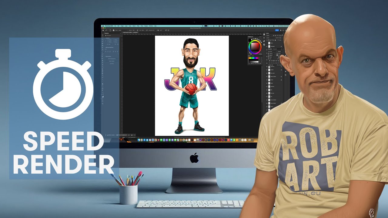 SPEED RENDER ILLUSTRATION ART; Jad Khalil (JK) caricature illustration ...