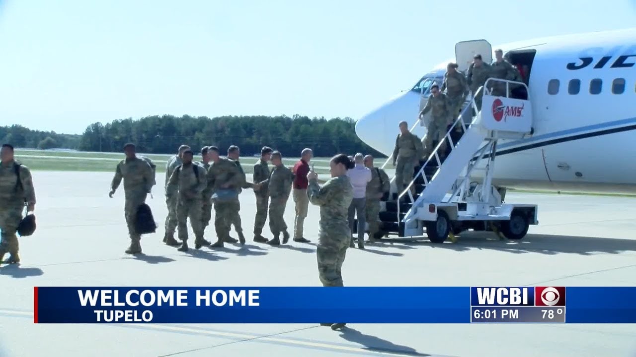 55 combat soldiers return home after being deployed to Germany - YouTube