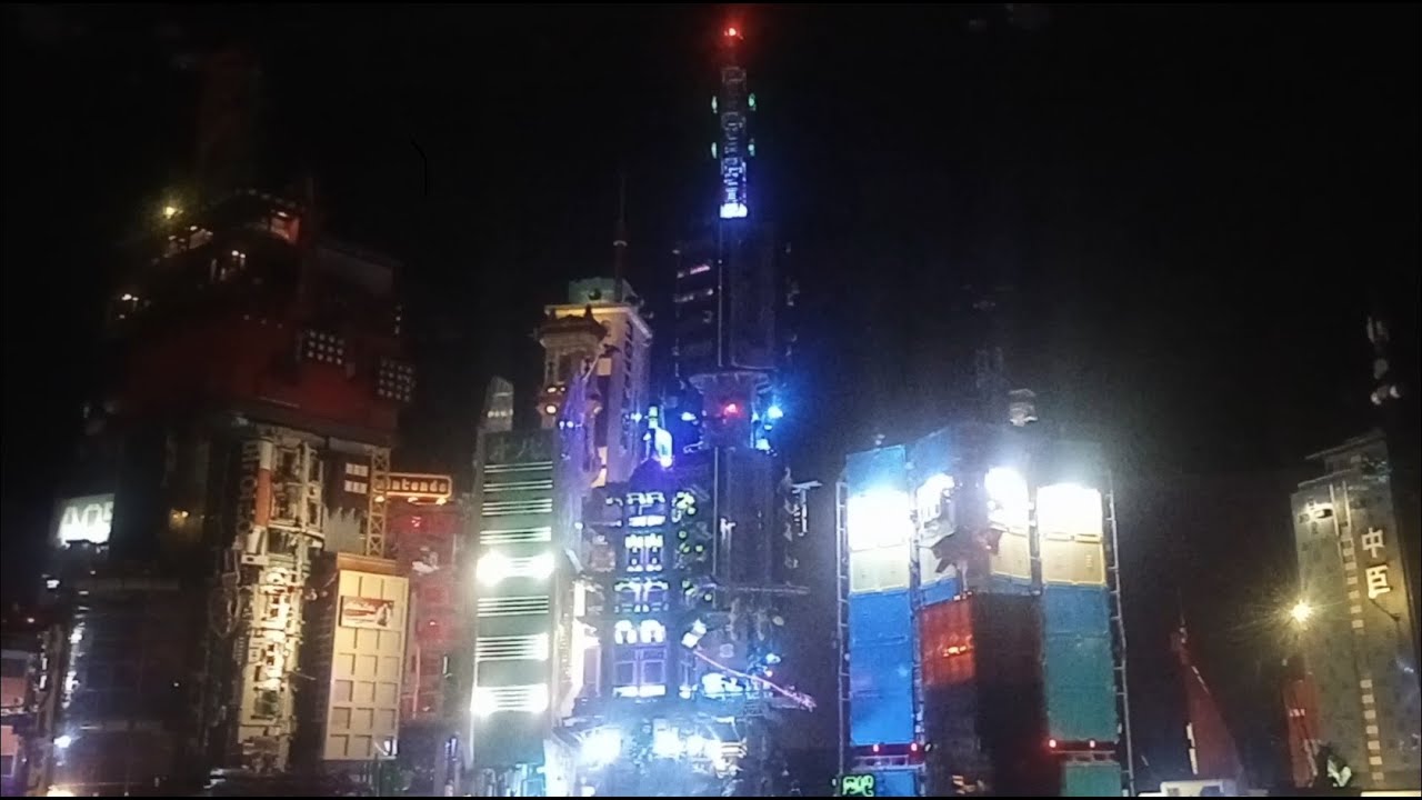 LEGO Cyberpunk City NEW HASHIMA (新端島) at night - YouTube