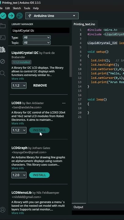 LCD Library Installation Explained in 60 Seconds | Arduino Basics #shorts #arduinoproject #lcd ...