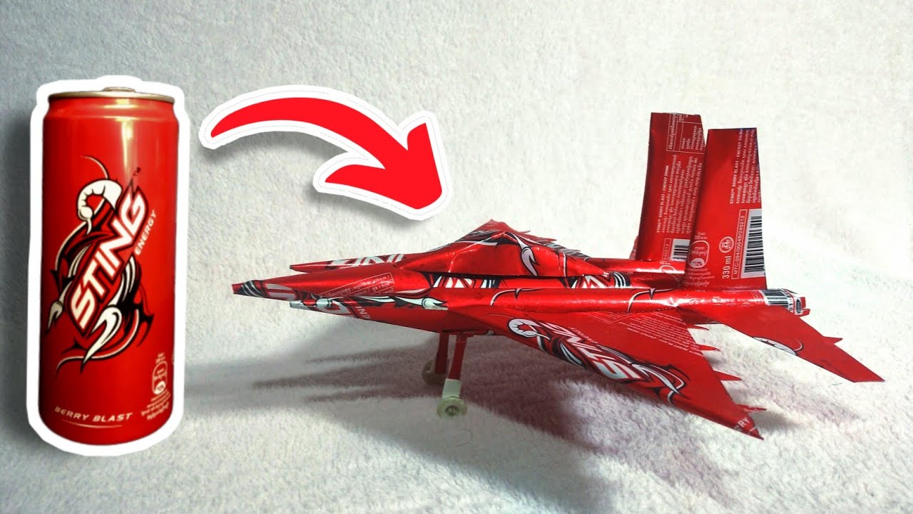 Make a fighter aircraft from cans. | Cans recycling #4 | (DIY ...