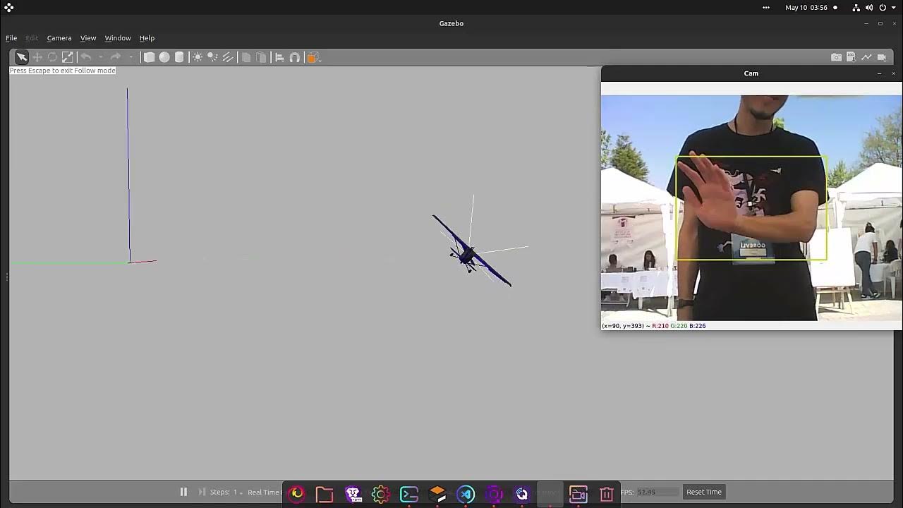 Handtrack simulation plane with PX4-ROS-Python - YouTube