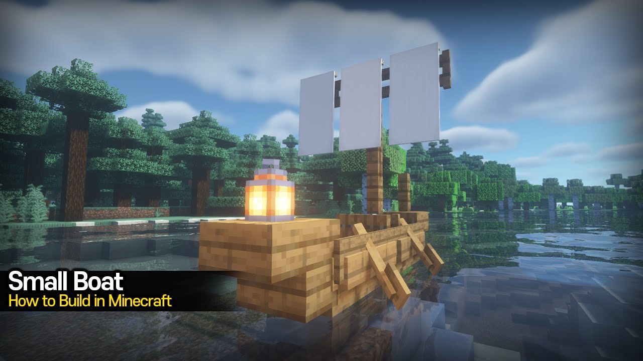 ⛏️ Minecraft :: How to Build a Small Boat ⛵ | [Minecraft Build tutorial ...