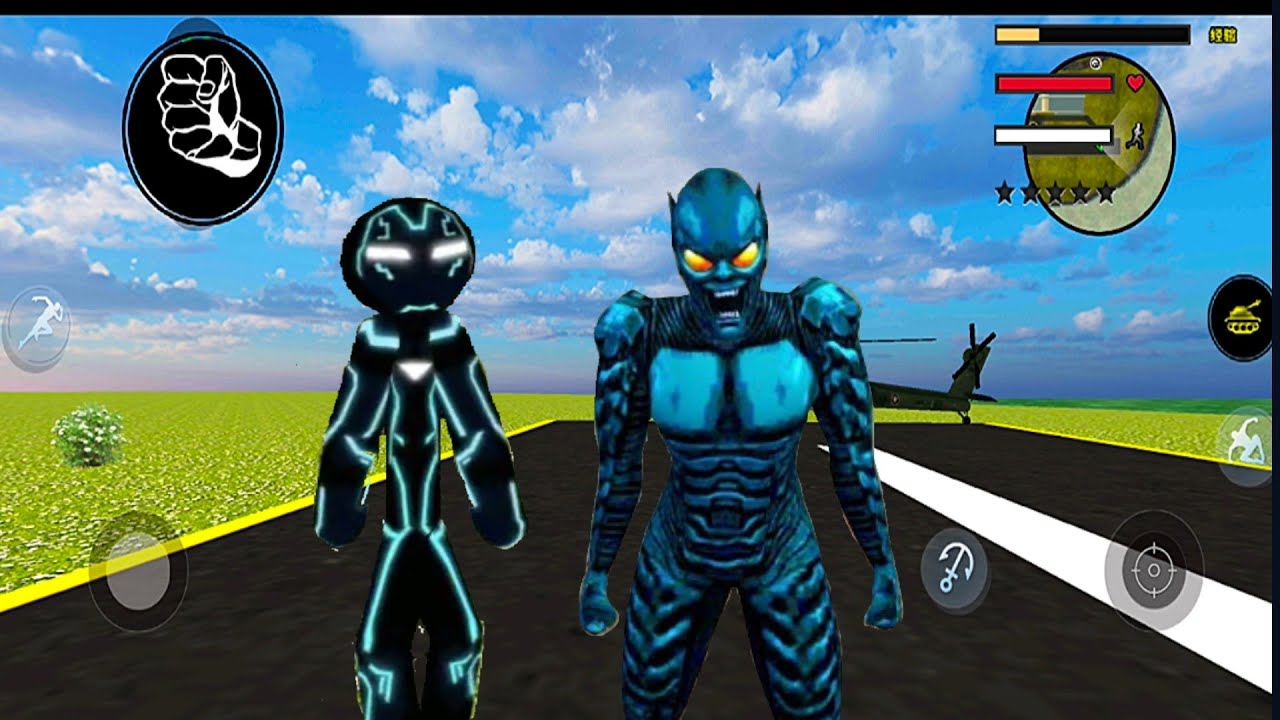 Neon Iron Stickman Rope Hero #1 Android Gameplay - YouTube