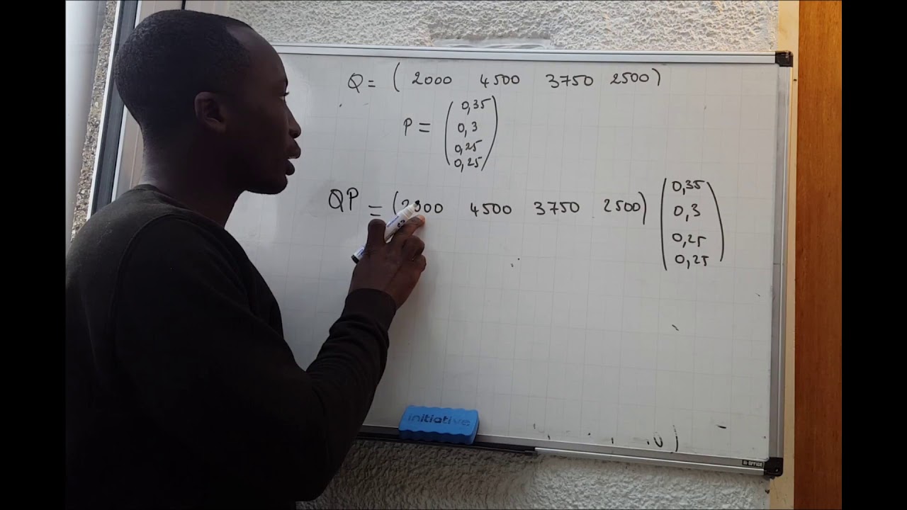 Matrice V7 : Produit matrice ligne par une matrice colonne - YouTube