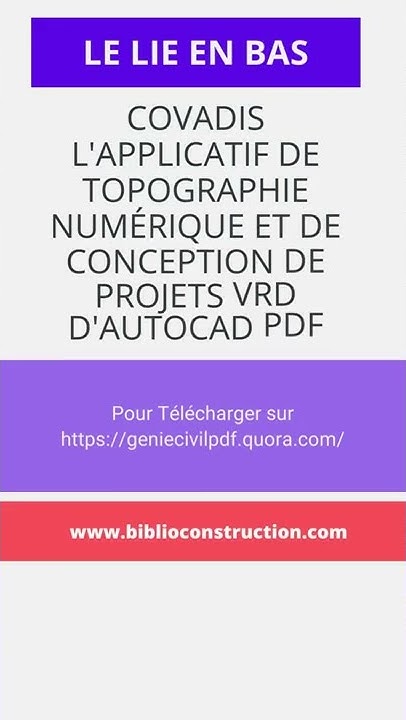COVADIS L'applicatif de topographie numérique et de conception de projets VRD d'AutoCAD PDF # ...