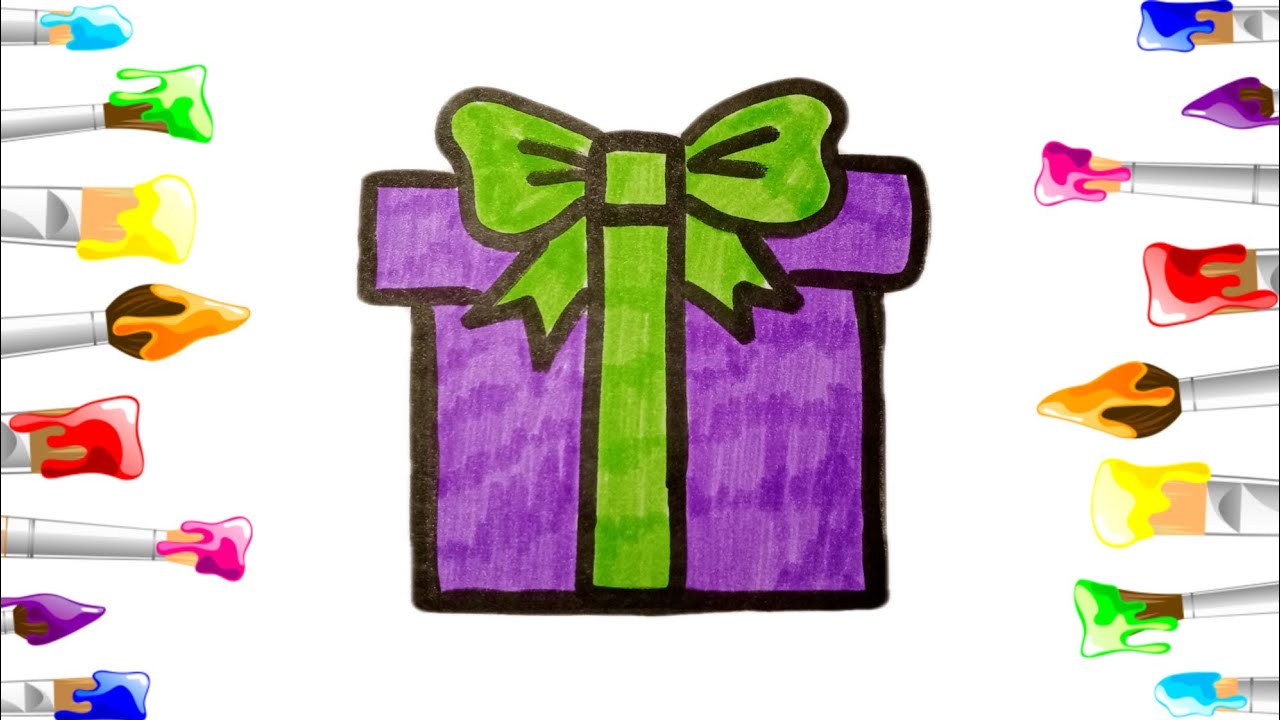 Рисунок для детей подарок. Как нарисовать подарок. Как нарисовать и ...