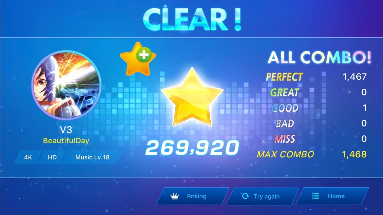 [O2Jam - Music & Game] BeautifulDay - V3 | 4K HD 18 | Full Combo - YouTube