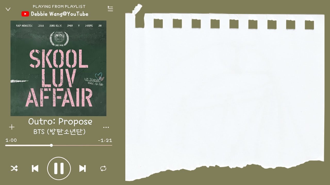 ♡韓中歌詞♡ | BTS (방탄소년단) - Outro : Propose - YouTube