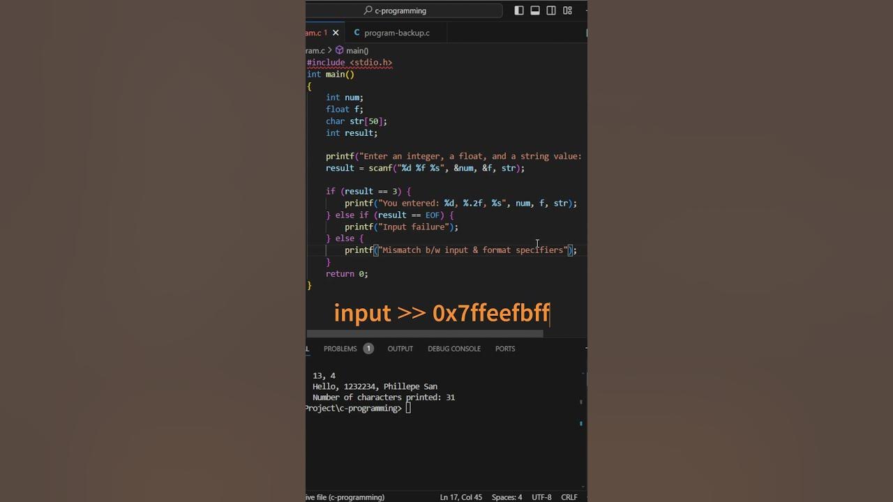 4. scanf() query discussion. #tutorial #cprogramming #interviewquestions #shorts #gamedevelopers ...