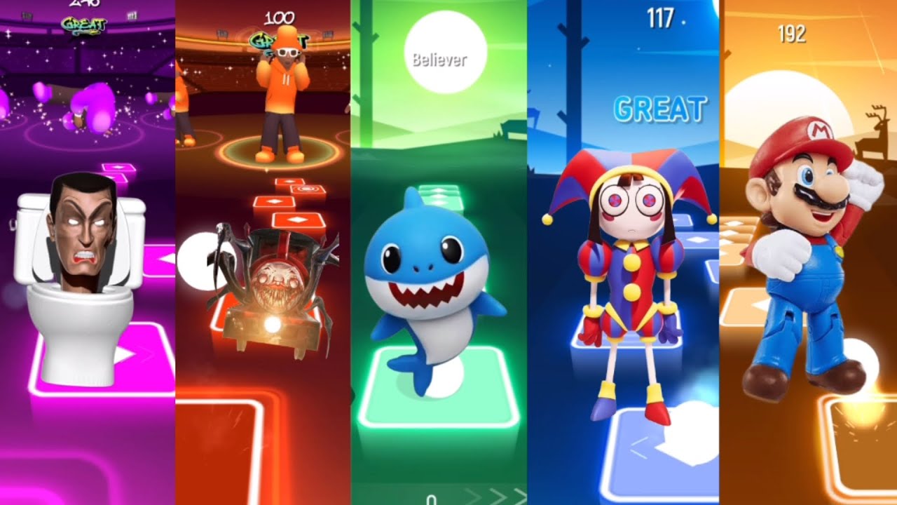 Skibidi Toilet Song🆚Choo Choo Charles🆚Baby Shark🆚 the amazing digital ...