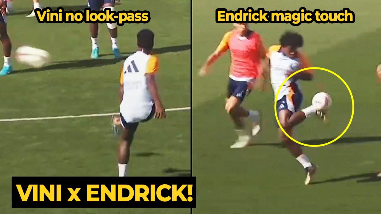 Vini Jr amazing link-up play with Endrick in final training ahead ...
