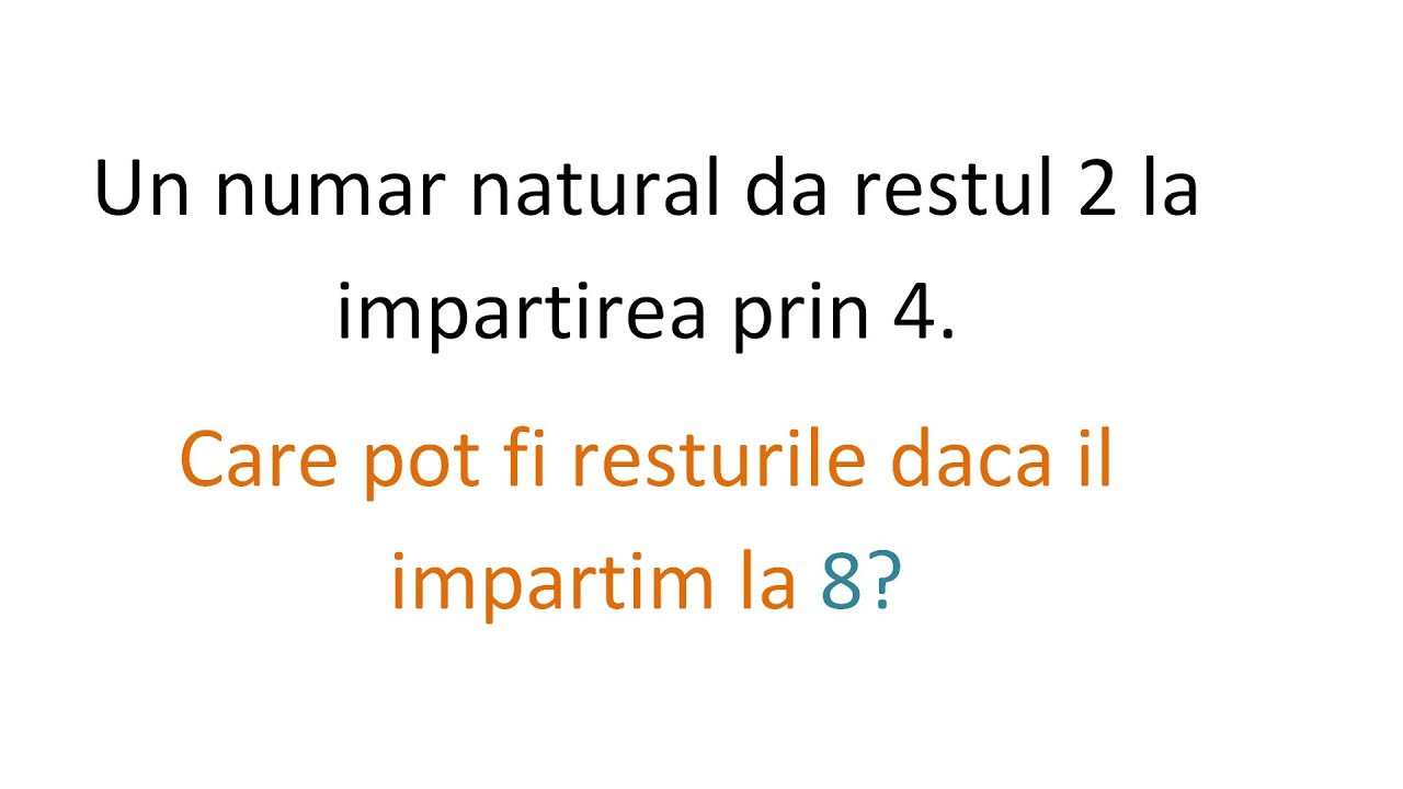 Impartirea cu rest a numerelor naturale - Probleme rezolvate (clasa a V ...