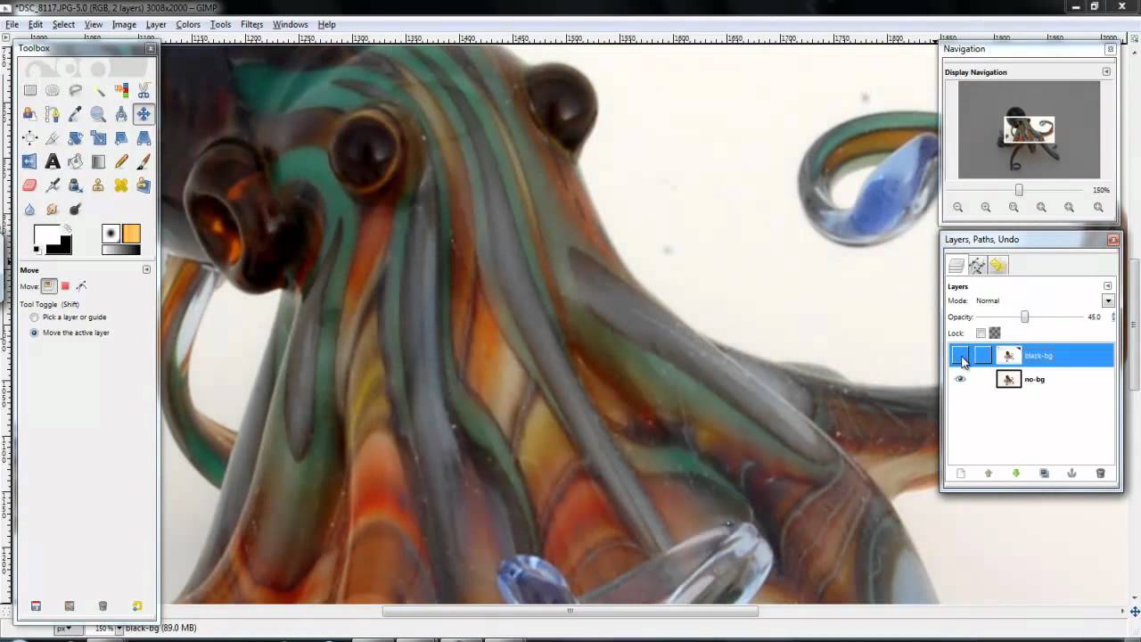 Glass sculpture Gimp 2 touch up tutorial for Lampworkers - YouTube
