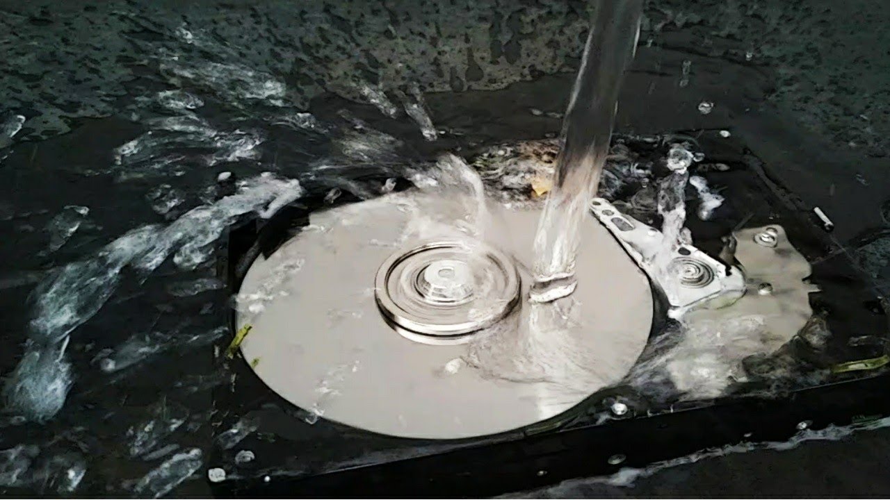 Hard Disk water Test | How a Hard Drive Works in slow Motion | The Slow ...