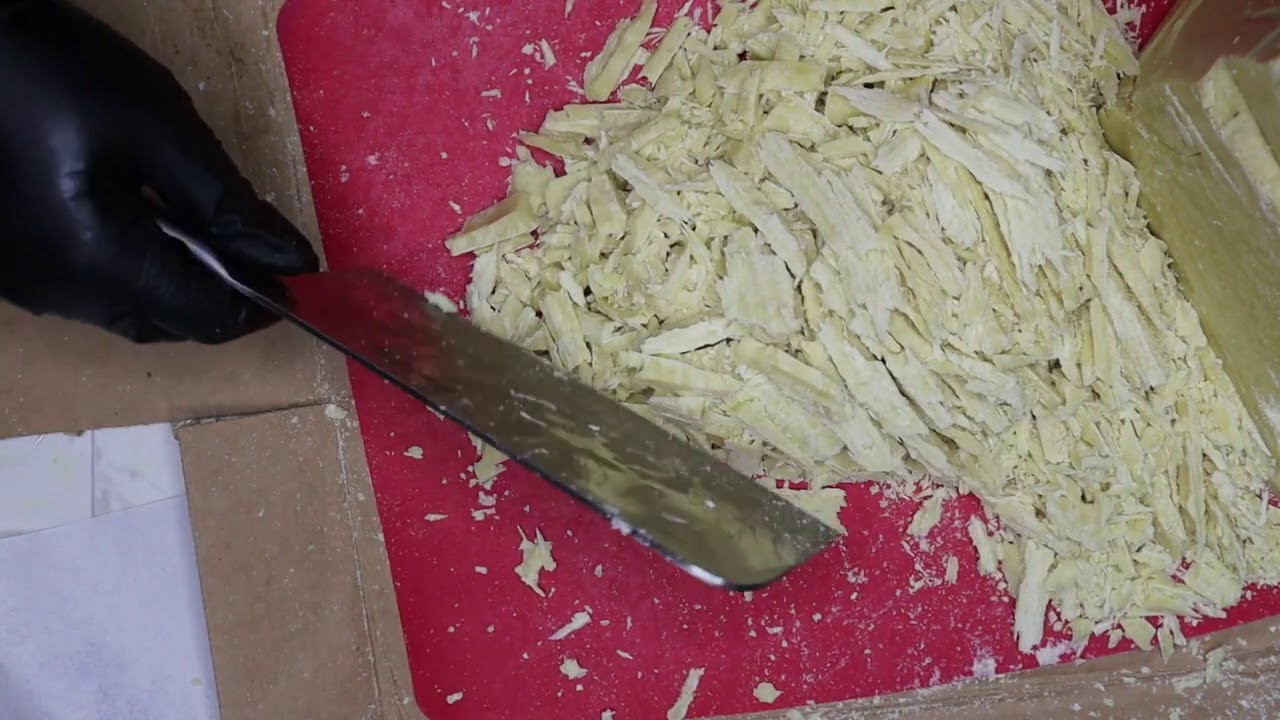 HOW TO CHOP UP ANY SIZE BLOCK OF COCOA BUTTER QUCIKLY - YouTube