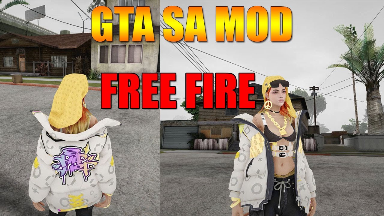 gta sa mod free fire skin trend model bundle - YouTube