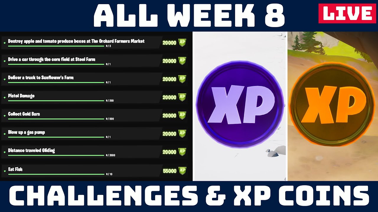 STREAMED: WEEK 8 XP COINS! Weekly Challenges - Legendary + Epic ...