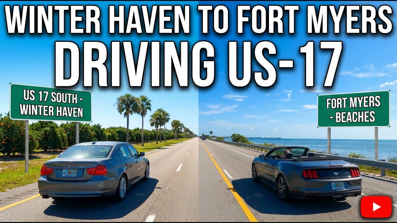 Driving on US 17 from Winter Haven to Fort Myers, Florida - YouTube