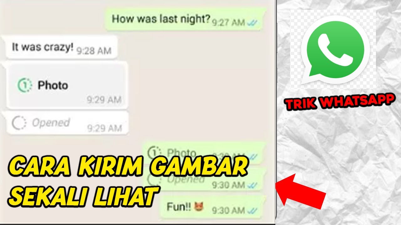 Cara Kirim Gambar WA Sekali Lihat Terbaru | Trik Whatsapp - YouTube