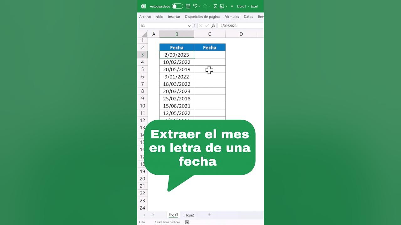 Extraer el mes en "texto" de una fecha en Excel #excel #microsoftexcel #exceltips - YouTube
