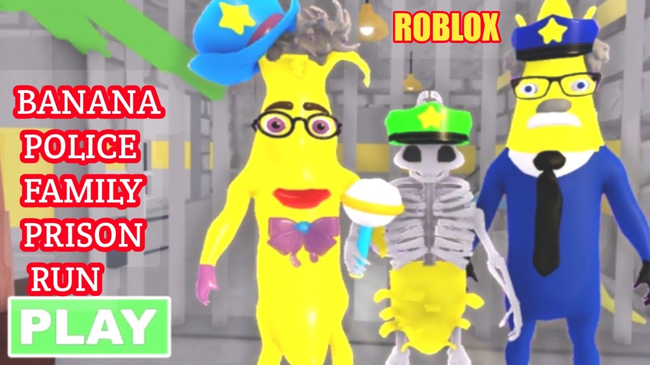Roblox Banana Police Family Prison Run Escape Obby Full Walkthrough ...
