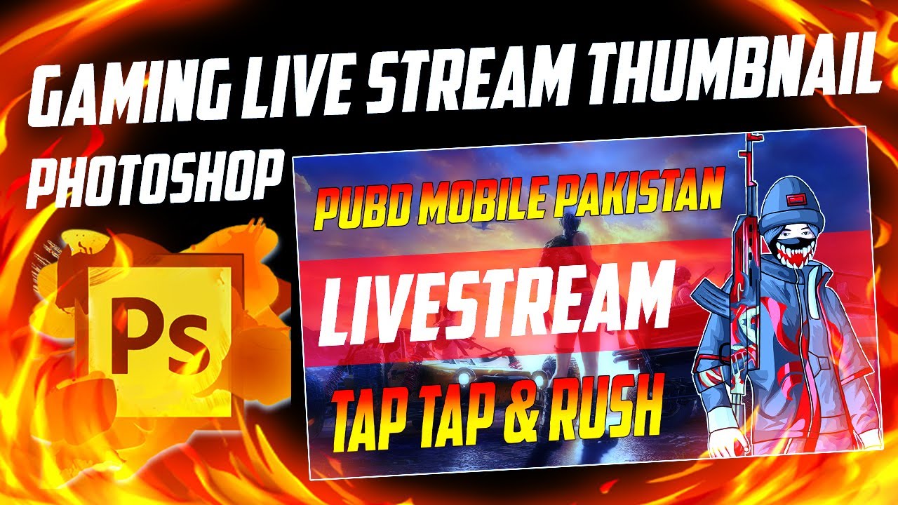 Easiest Way To Make Gaming Live Stream Thumbnail Design in Adobe ...