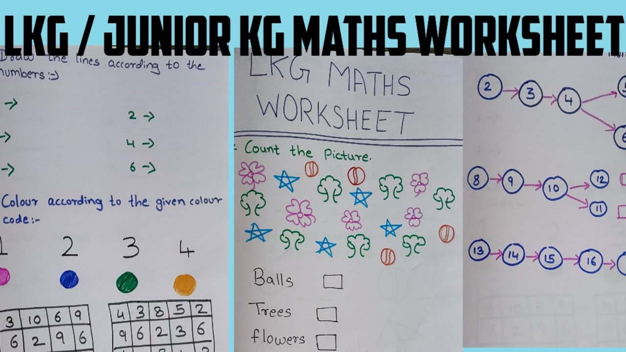 LKG / junior kg worksheet | Maths worksheet for daily practice ...