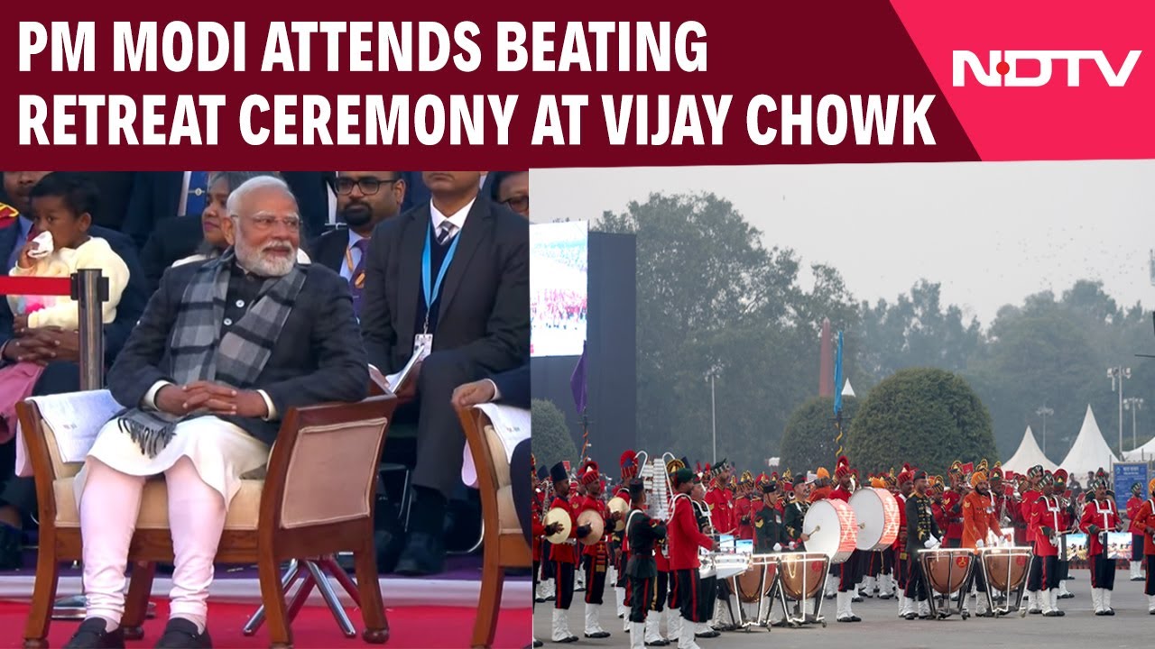 PM Modi Latest News Today | PM Modi Attends Beating Retreat Ceremony At ...