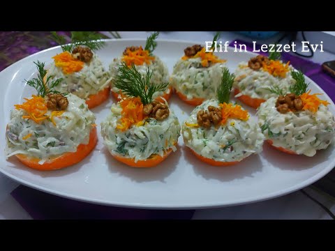 ❗KEREVİZ SALATASI👌portakal dilimleri üzerinde  dere otlu efes bir kereviz salatası mis gibi oldu❤🤗