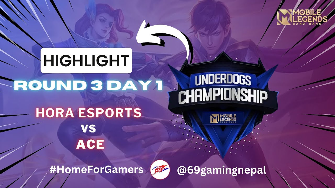 HORA ESPORTS VS ACE | UNDERDOGS TOURNAMENT | ROUND 3 DAY 1 | MOBILE ...