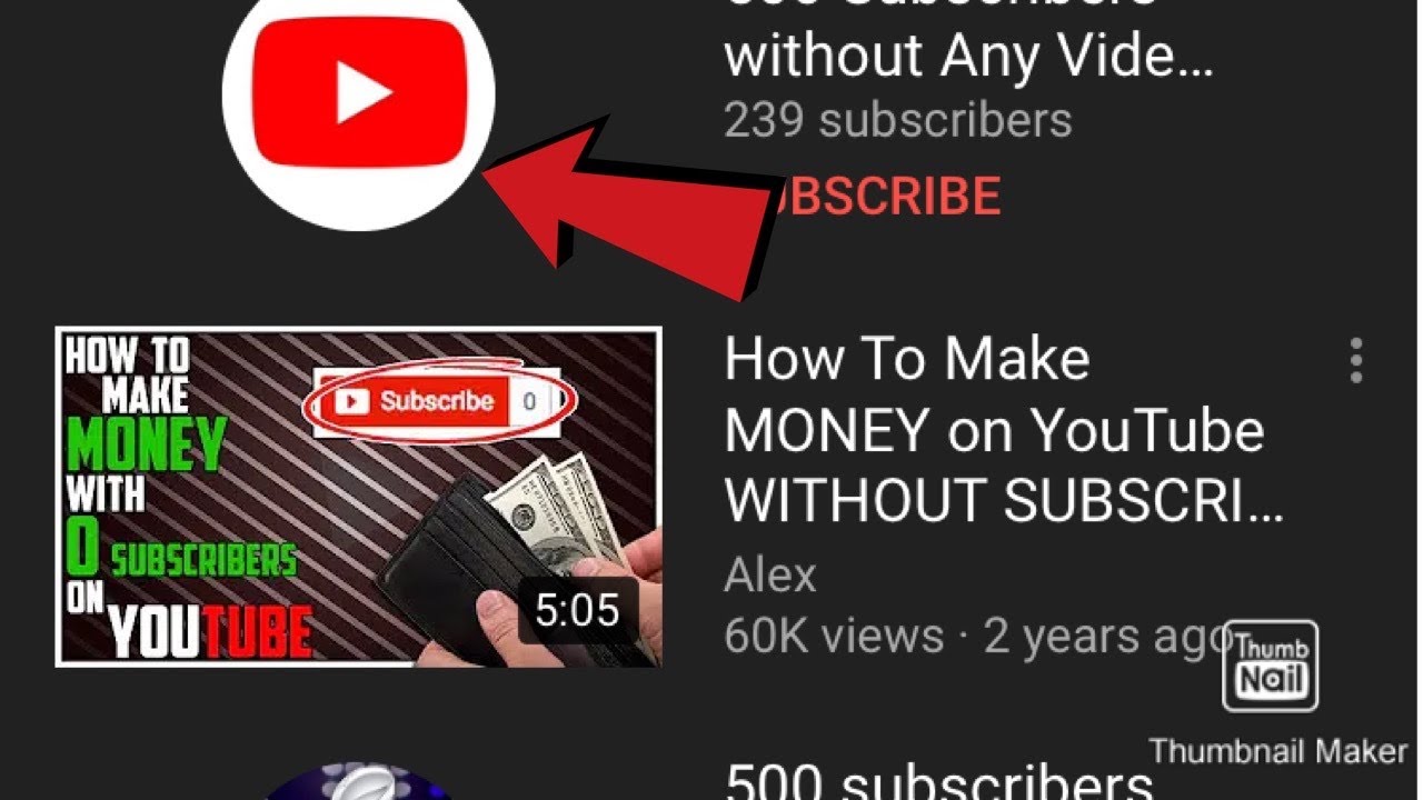 500 subscribers with no videos channel - YouTube