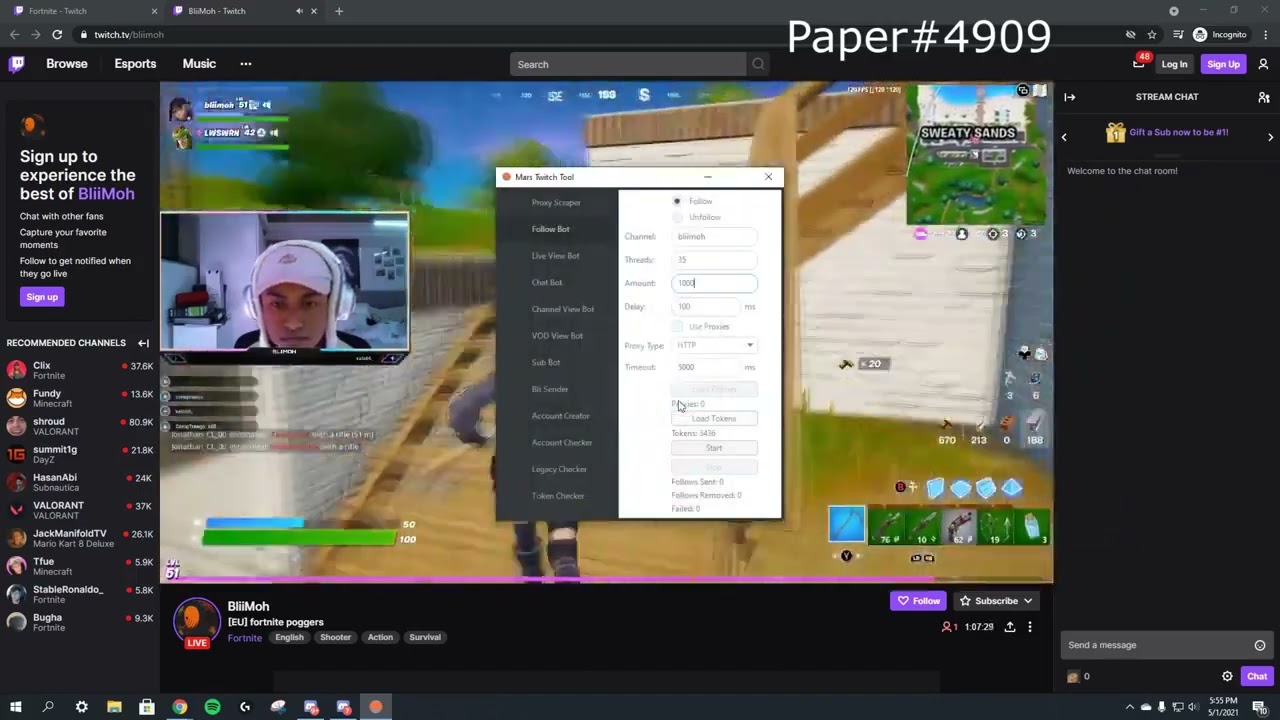 Newest Working Twitch Viewbot, Followbot, and Chatbot Mars AIO Tool 1 - YouTube
