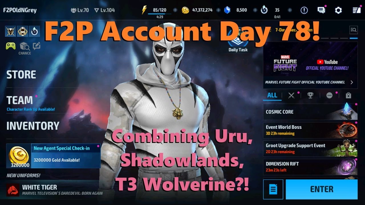 Marvel Future Fight: Free to Play Account Day-78! Combining Uru ...