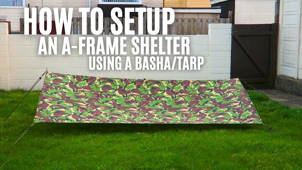 HOW TO: Set Up An A-Frame Shelter (Basha/Tarp) - YouTube