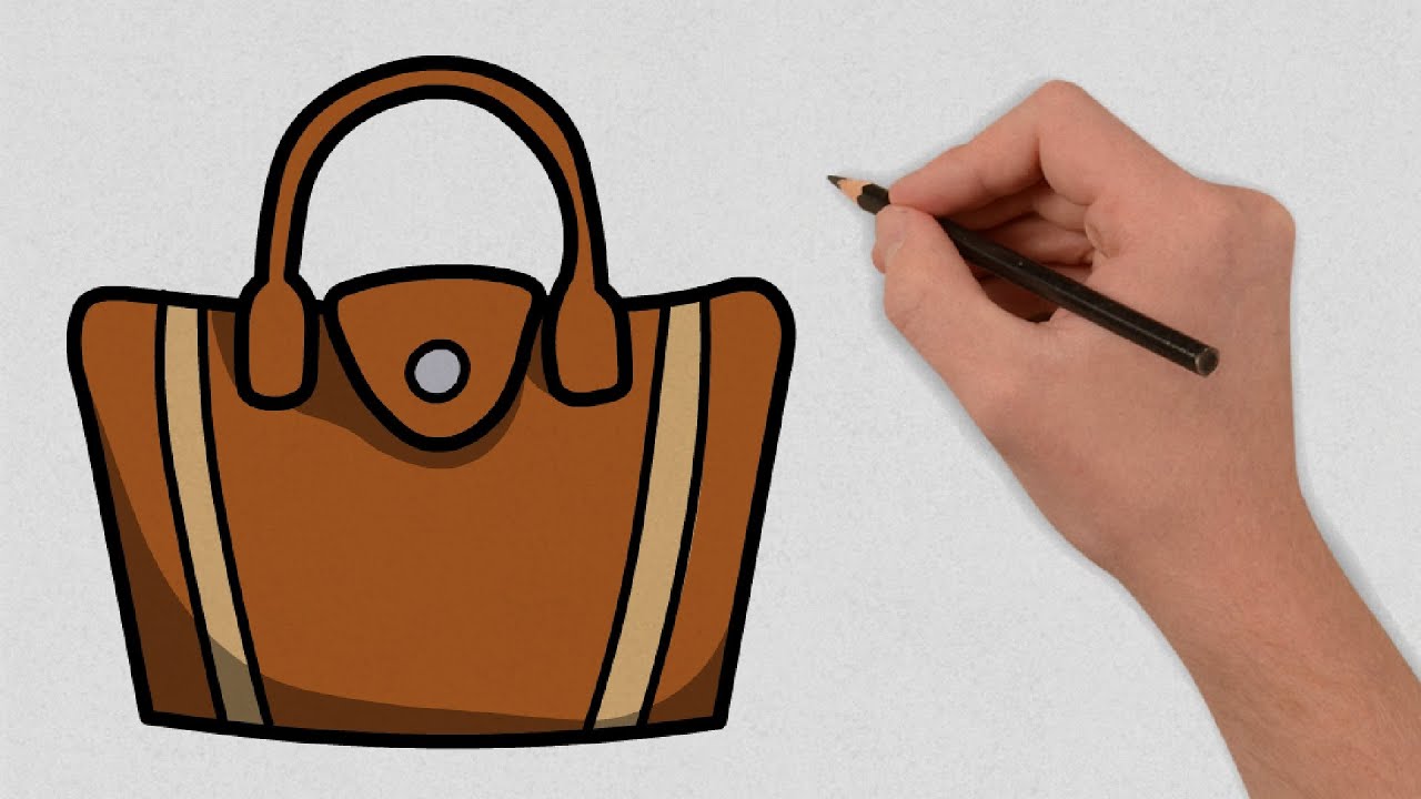 How to draw a Hand Bag Step by Step | Easy Hand Bag Drawing Lesson ...
