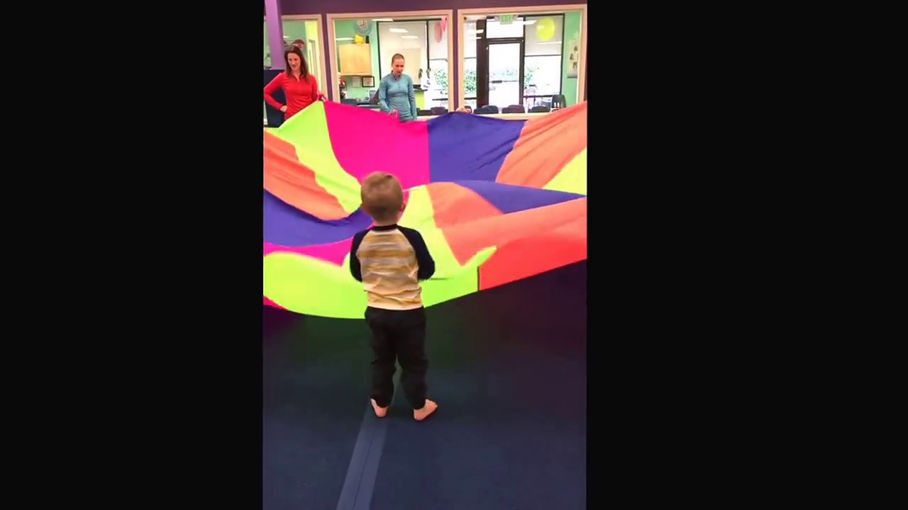 Little gym parachute- almost 3 - YouTube