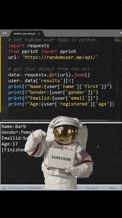 getting random user data in python. - YouTube