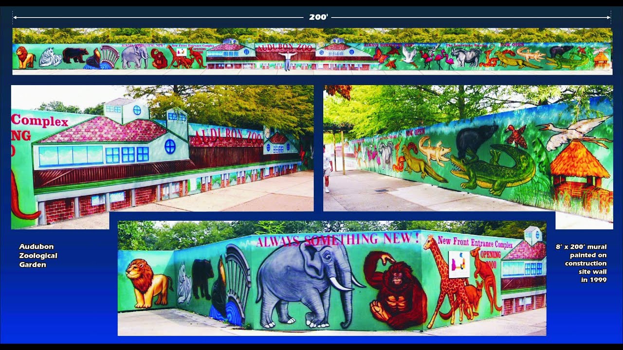 Audubon Zoo Mural - Massive 8' x 200' ft Construction Site Wall Mural ...
