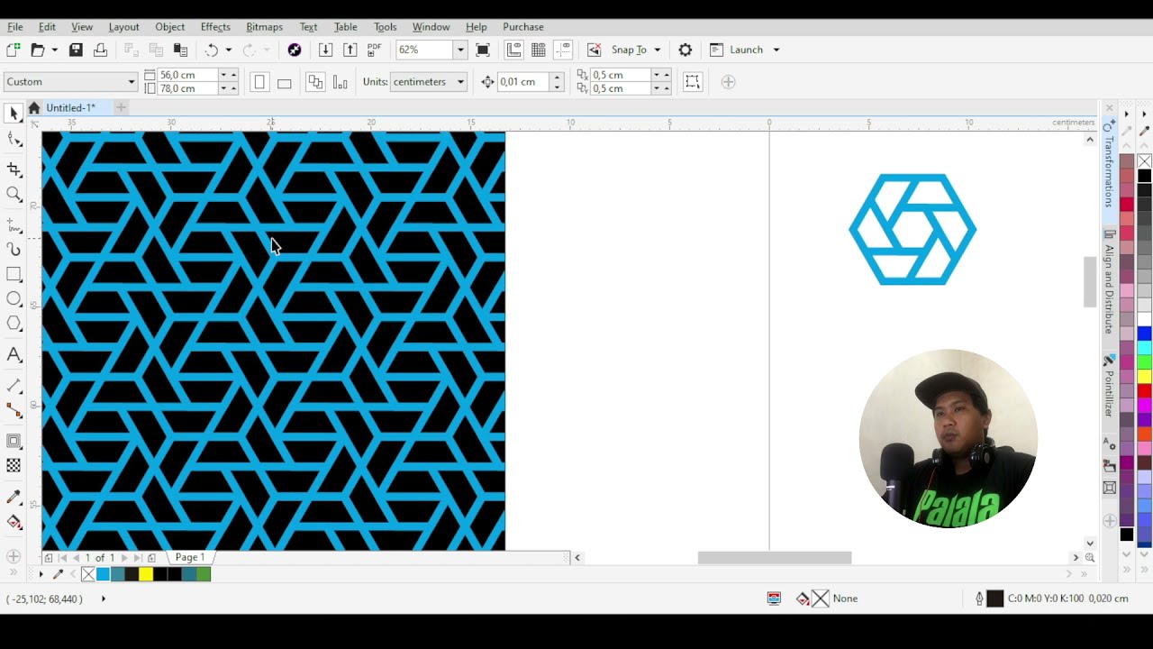 CARA MEMBUAT GEOMETRIC PATTERN DI CORELDRAW - YouTube