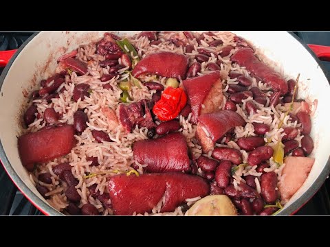 The best RICE AND PEAS WITH PIGS TAIL /JAMAICAN BAREFOOT RICE AND PEAS ...
